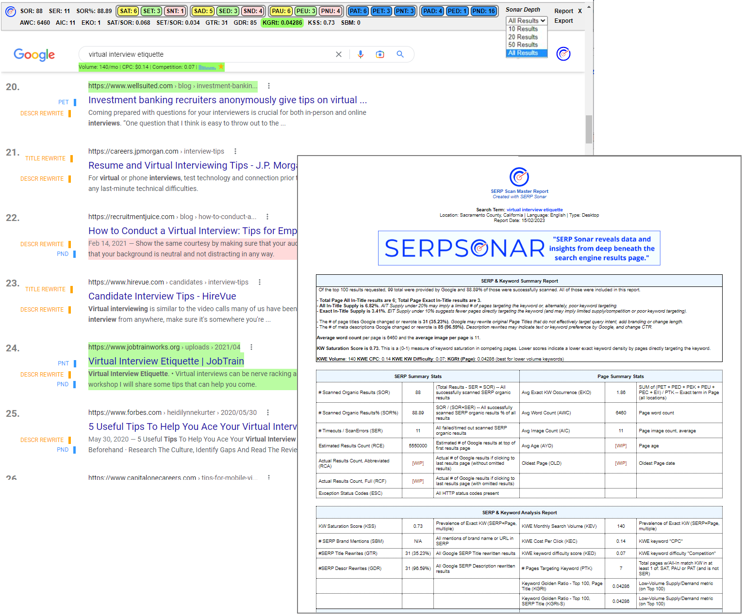SERP Sonar - Free SERP Analysis Tool